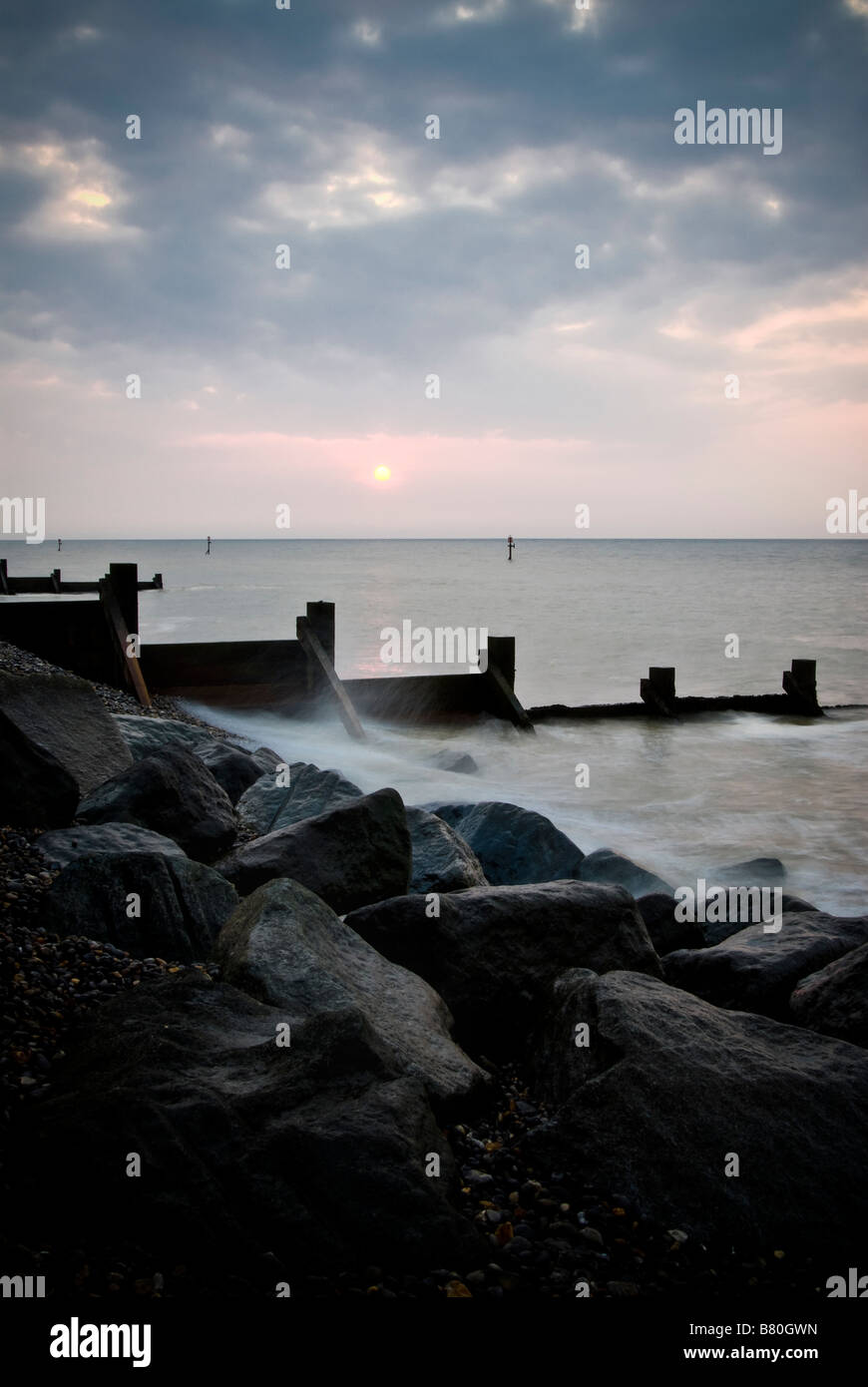 Rock groynes hi-res stock photography and images - Alamy