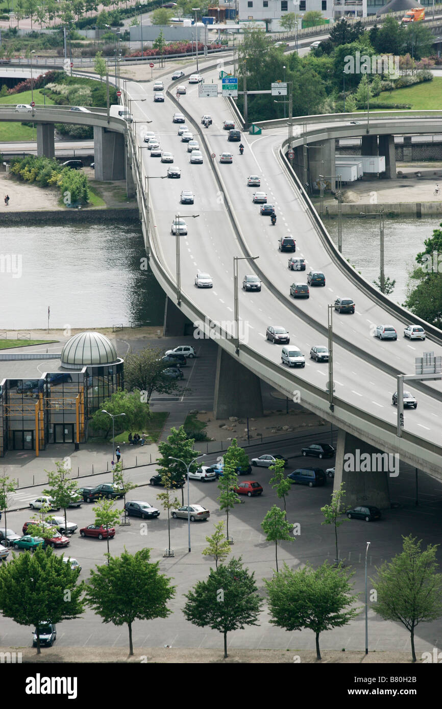 Cars crossing a bridge in Rouen France Stock Photo - Alamy