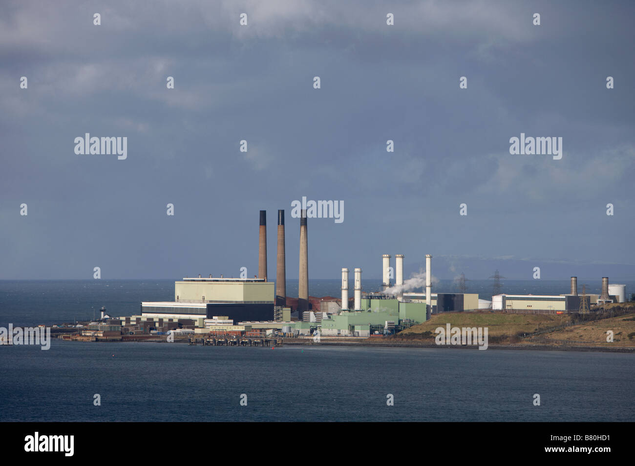 Ballylumford power station and larne lough in county antrim northern ...