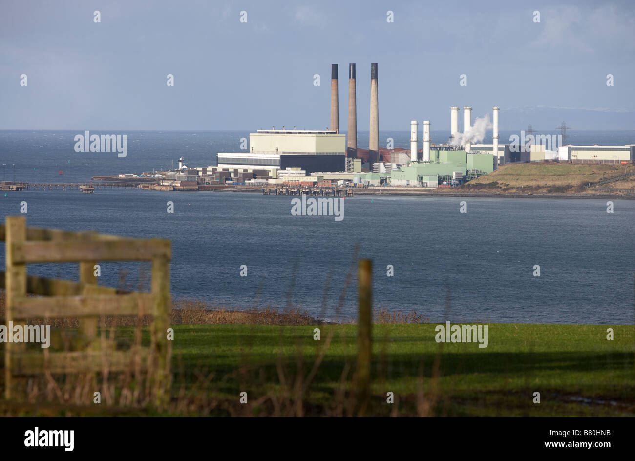 Ballylumford power station and larne lough in county antrim northern ...