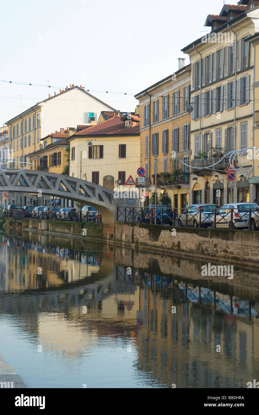 Canal in the Navigli area of Milan, Italy Stock Photo - Alamy