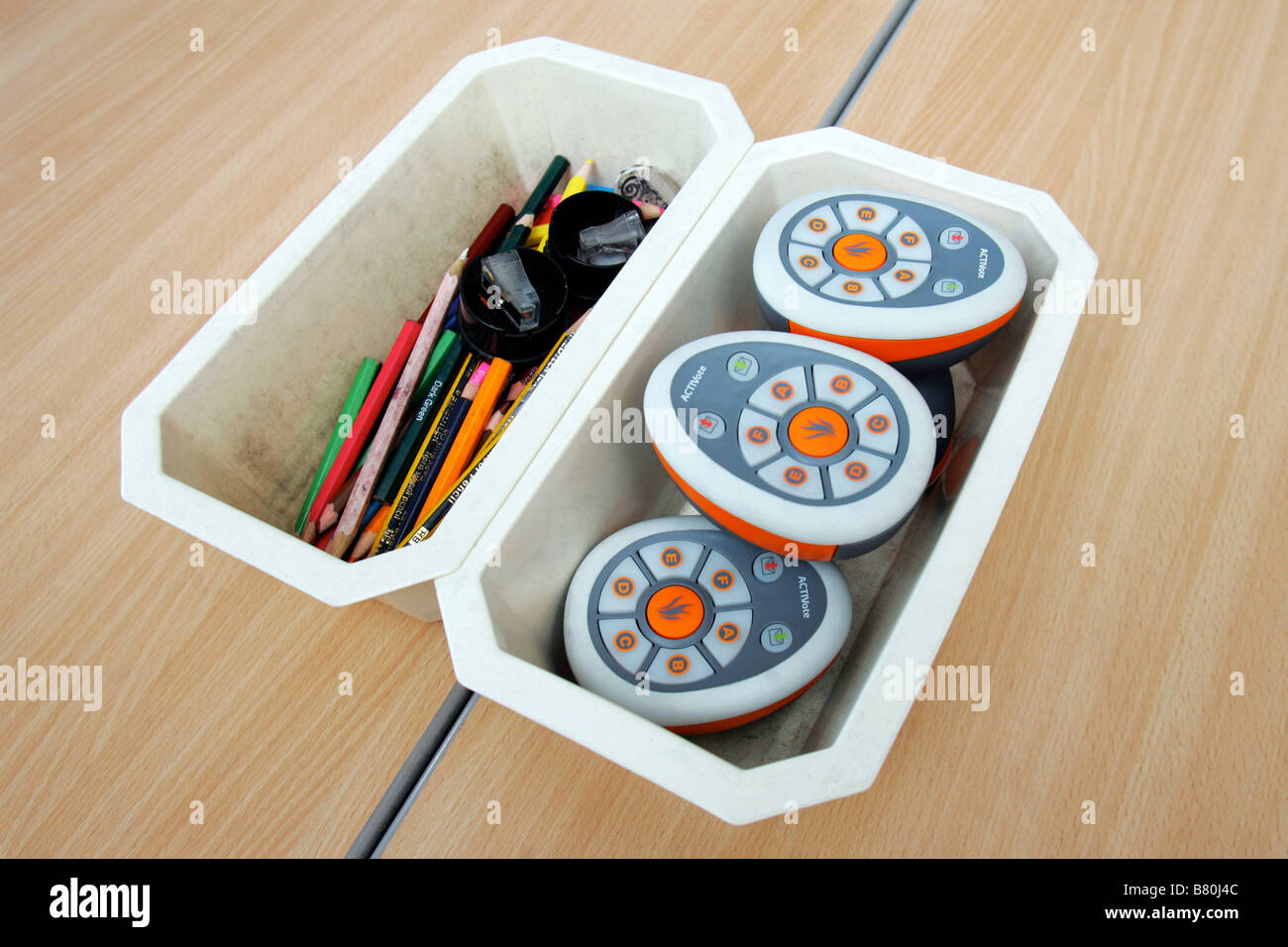 voting pads in a school classroom Stock Photo - Alamy