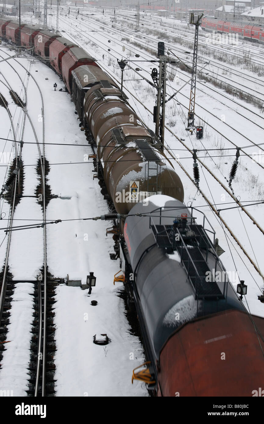 freight train in winter Stock Photo - Alamy