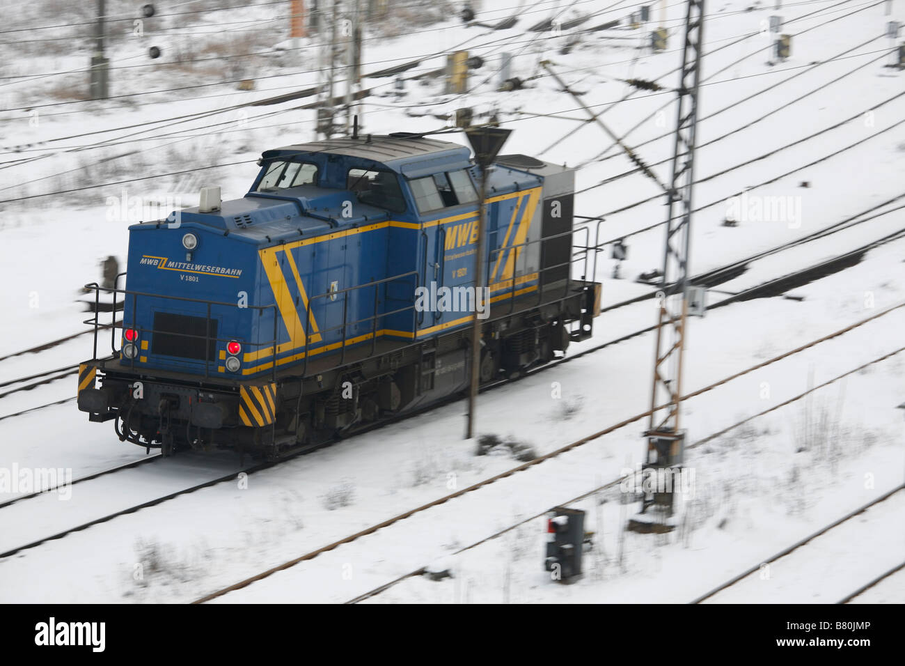 diesel locomotive in winter Stock Photo - Alamy
