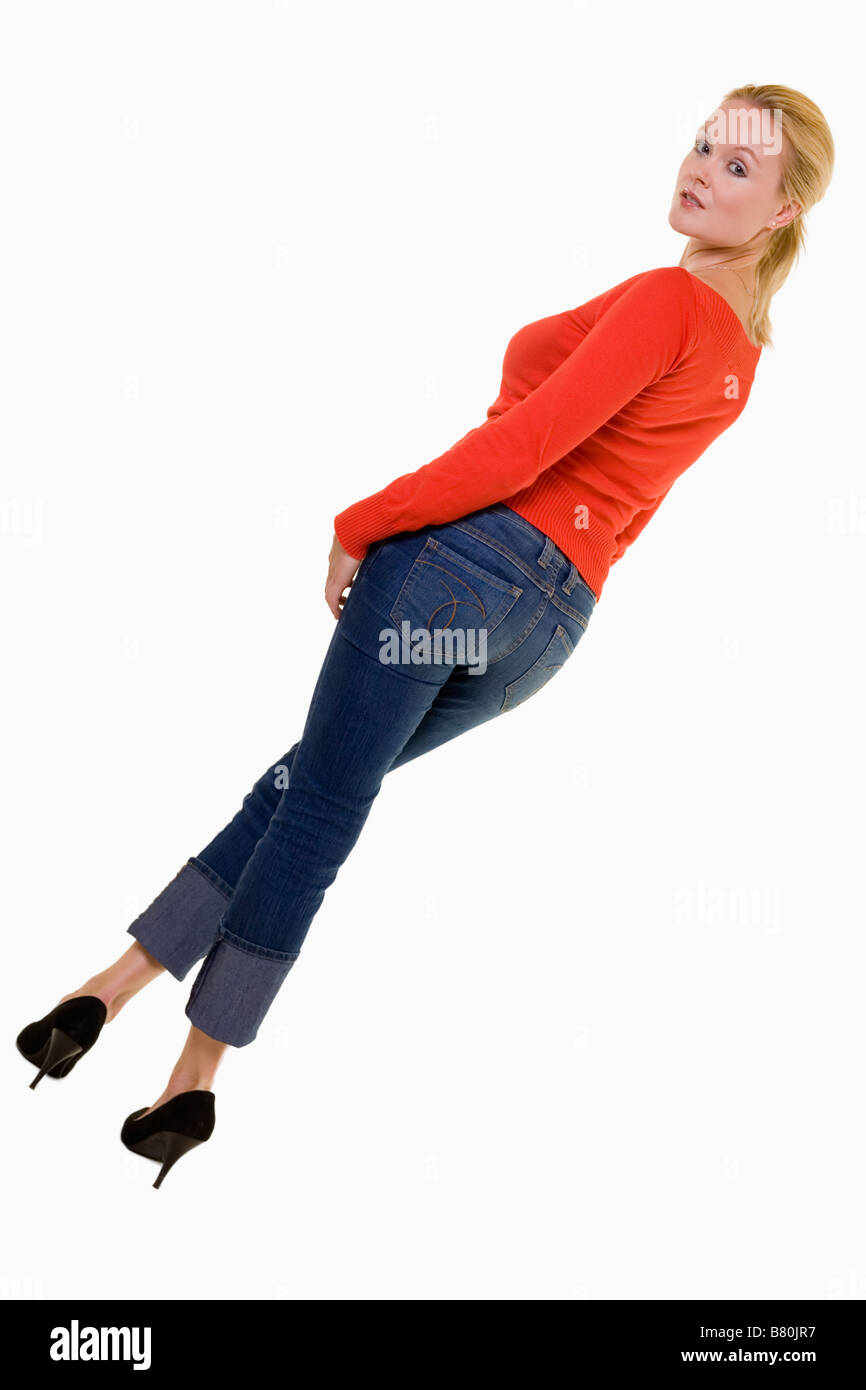 Woman full body fashion jeans Cut Out Stock Images & Pictures - Alamy