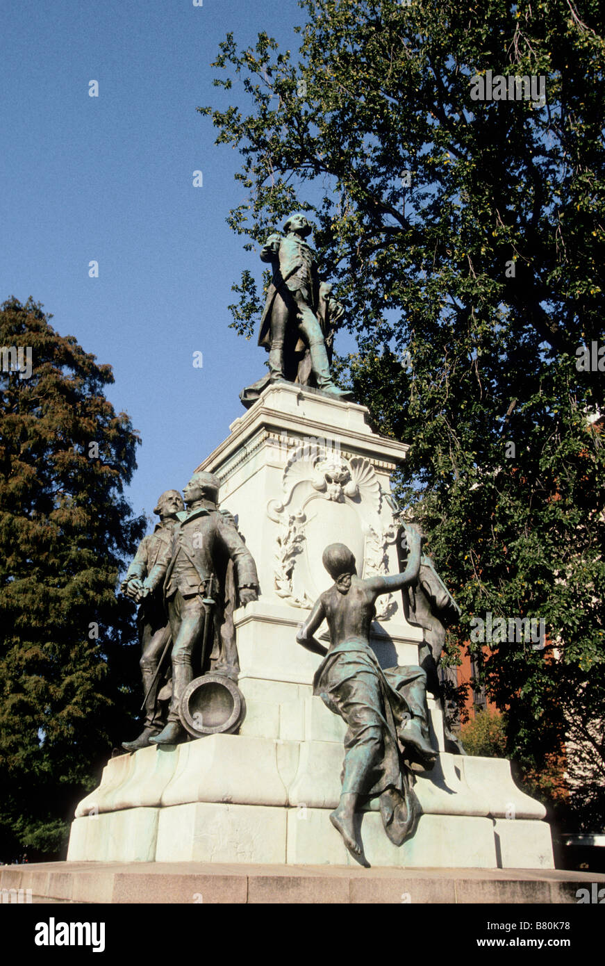 Washington DC Lafayette Park Statue of General Lafayette Stock Photo ...