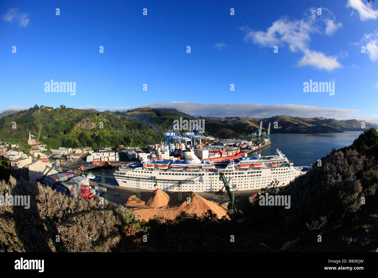 Pacific Sun cruise ship docking at container terminal,Port Chalmers ...