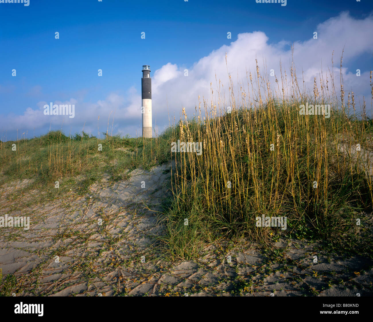 NORTH CAROLINA - Oak Island Lighthouse on Long Bay near the mouth of ...