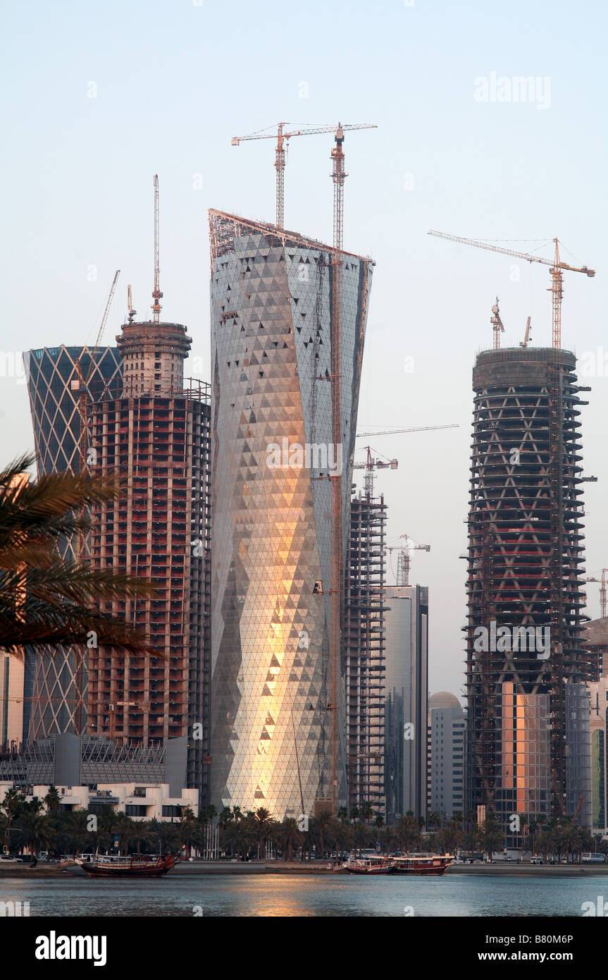 The building boom underway in Doha Qatar December 2008 Stock Photo - Alamy