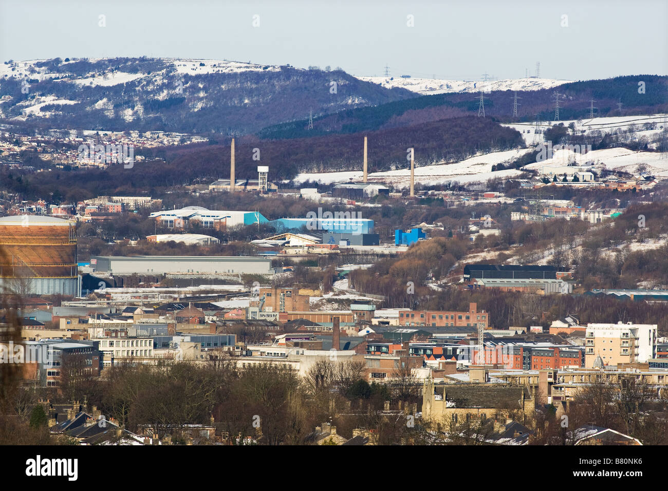 The upper Don Valley in Sheffield with Sheffield Wednesday Football ...