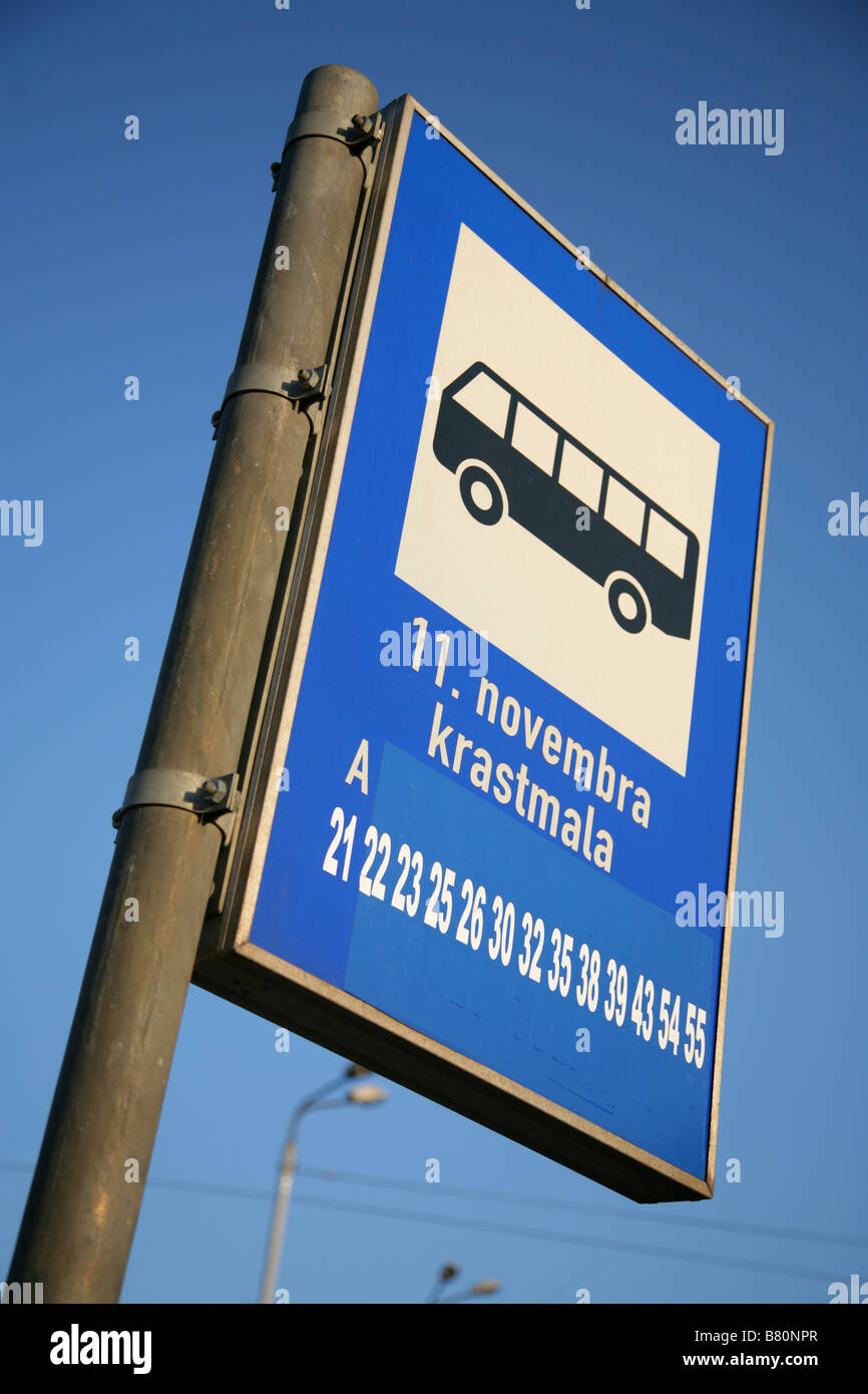 Bus stop on 11 November Krastmala, Riga, Latvia Stock Photo - Alamy
