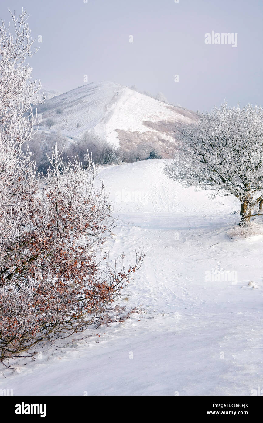 Malvern Hills covered in snow Stock Photo - Alamy