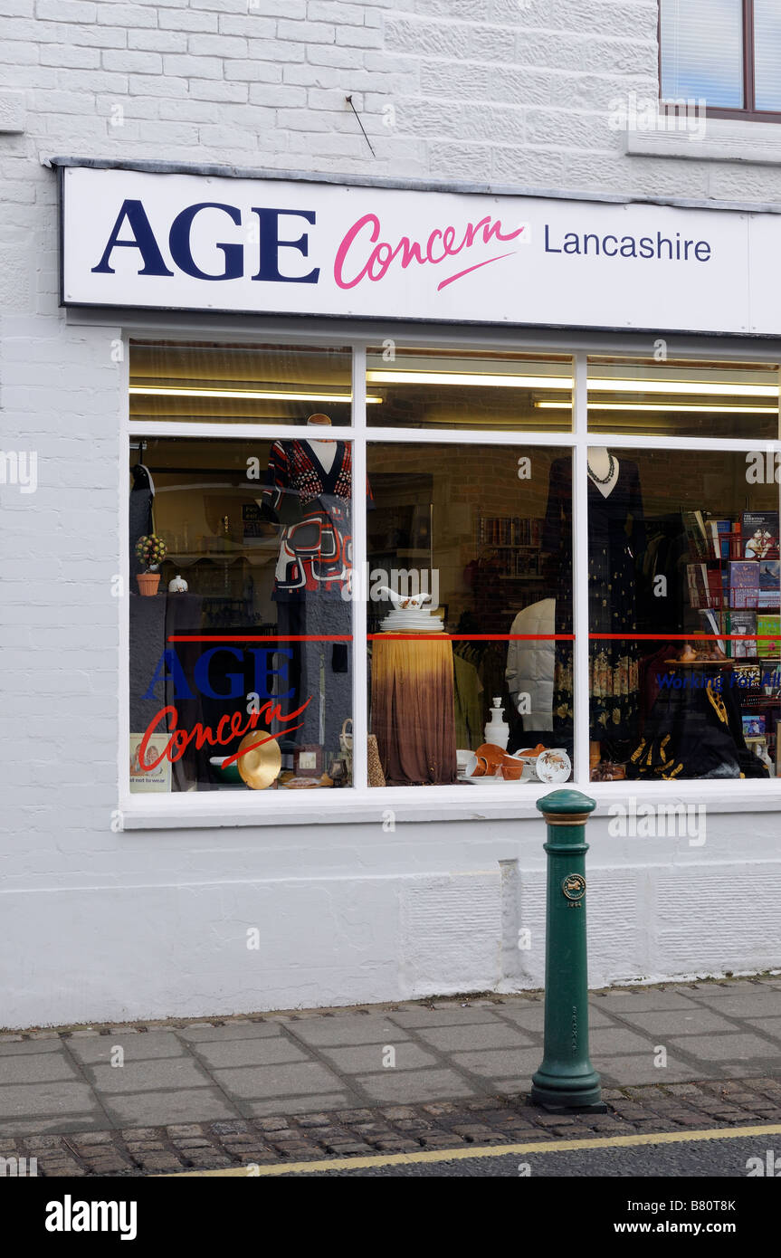 Age Concern charity shop Lancashire Stock Photo - Alamy