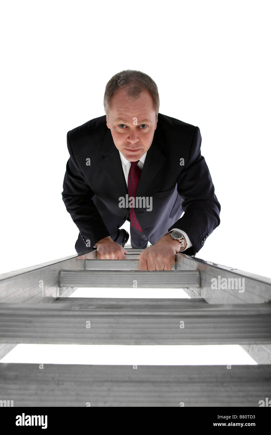 Person up ladder hi-res stock photography and images - Alamy