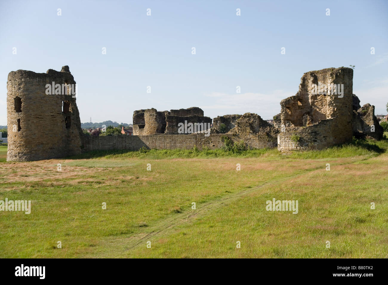Flint castle on the shore of the River Dee Estuary in Cheshire, England ...