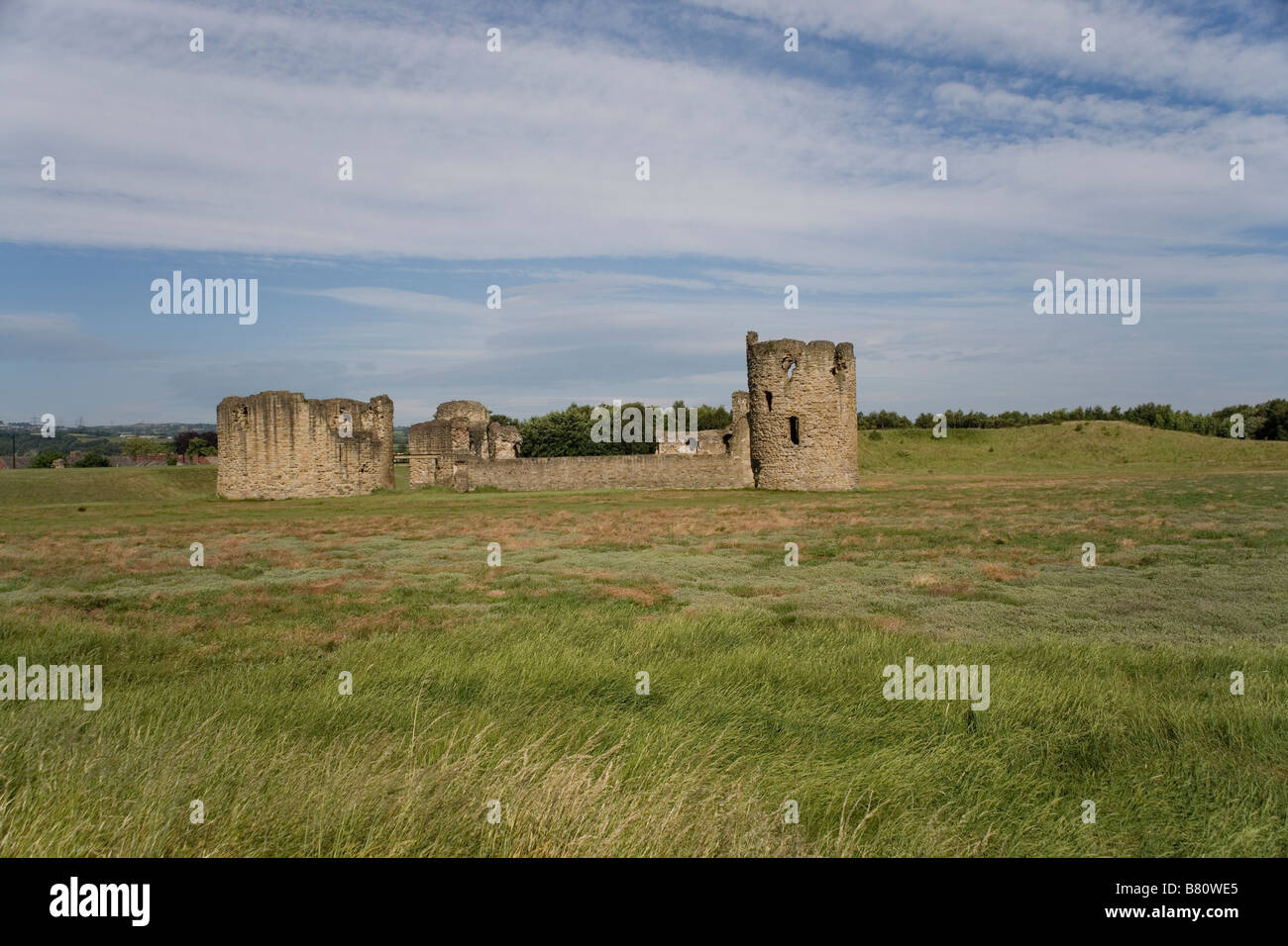 Flint castle on the shore of the River Dee Estuary in Cheshire, England ...
