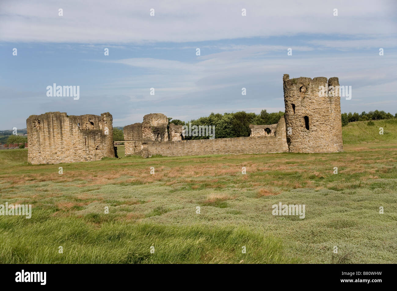 Flint castle on the shore of the River Dee Estuary in Cheshire, England ...