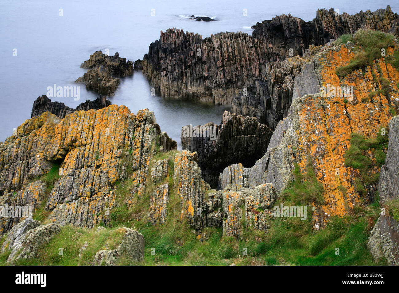 Rock formations on the Scottish Coast Stock Photo - Alamy