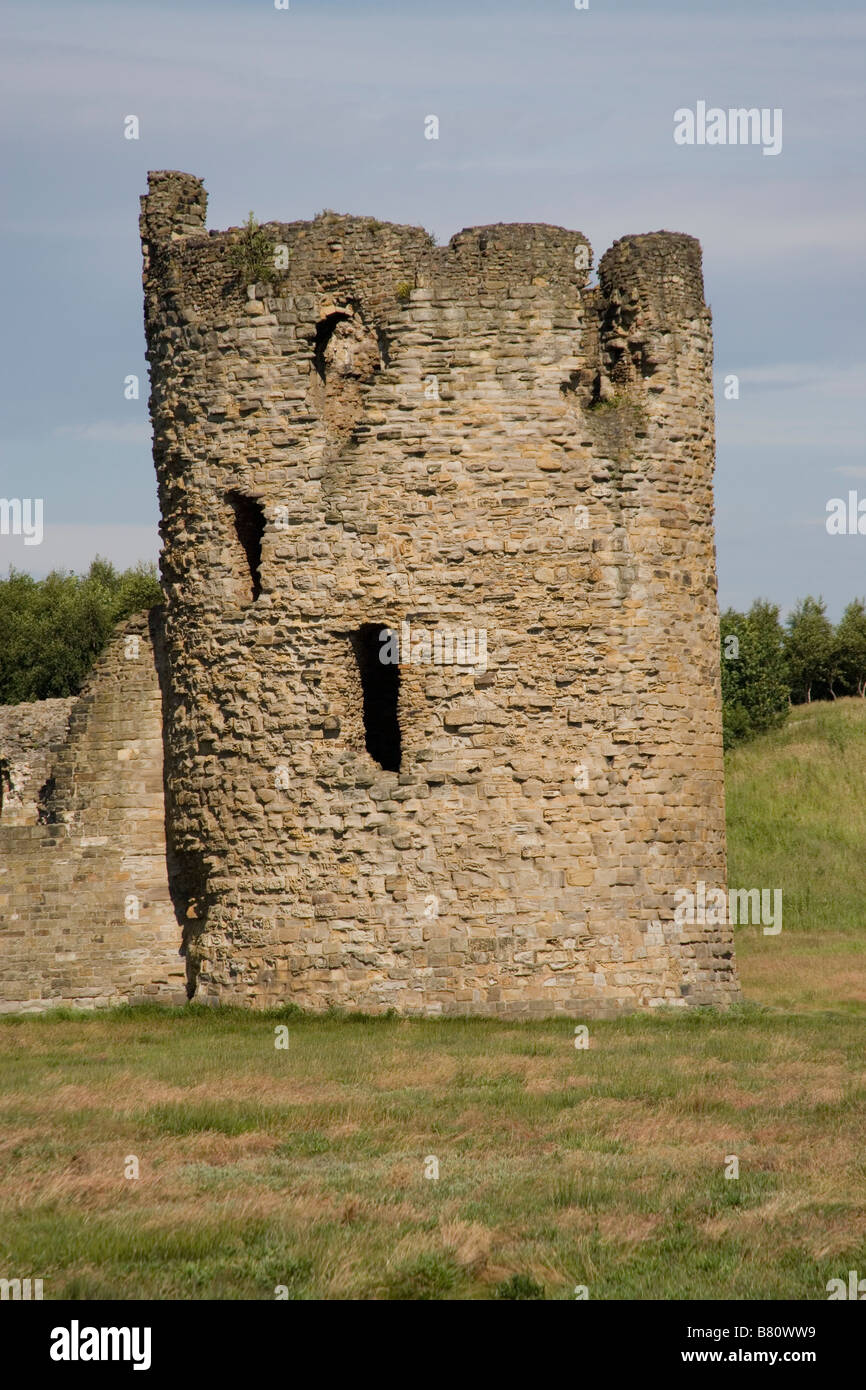 Flint castle on the shore of the River Dee Estuary in Cheshire, England ...