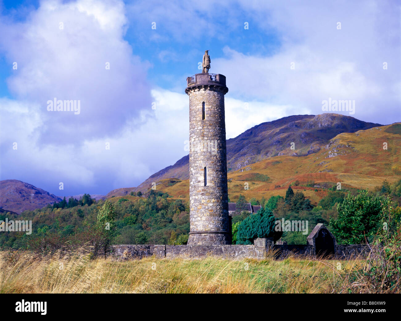 The monument to the Unknown Highlander, Glenfinnan, Scotland Stock ...
