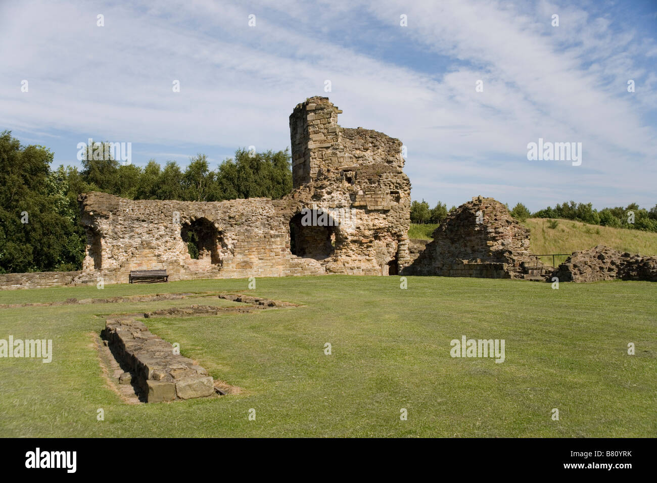 Flint castle on the shore of the River Dee Estuary in Cheshire, England ...