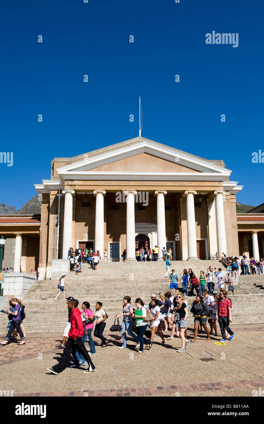 Students at Jameson Hall campus of the University of Cape Town South ...