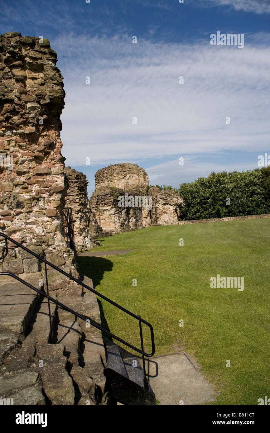 Flint castle on the shore of the River Dee Estuary in Cheshire, England ...