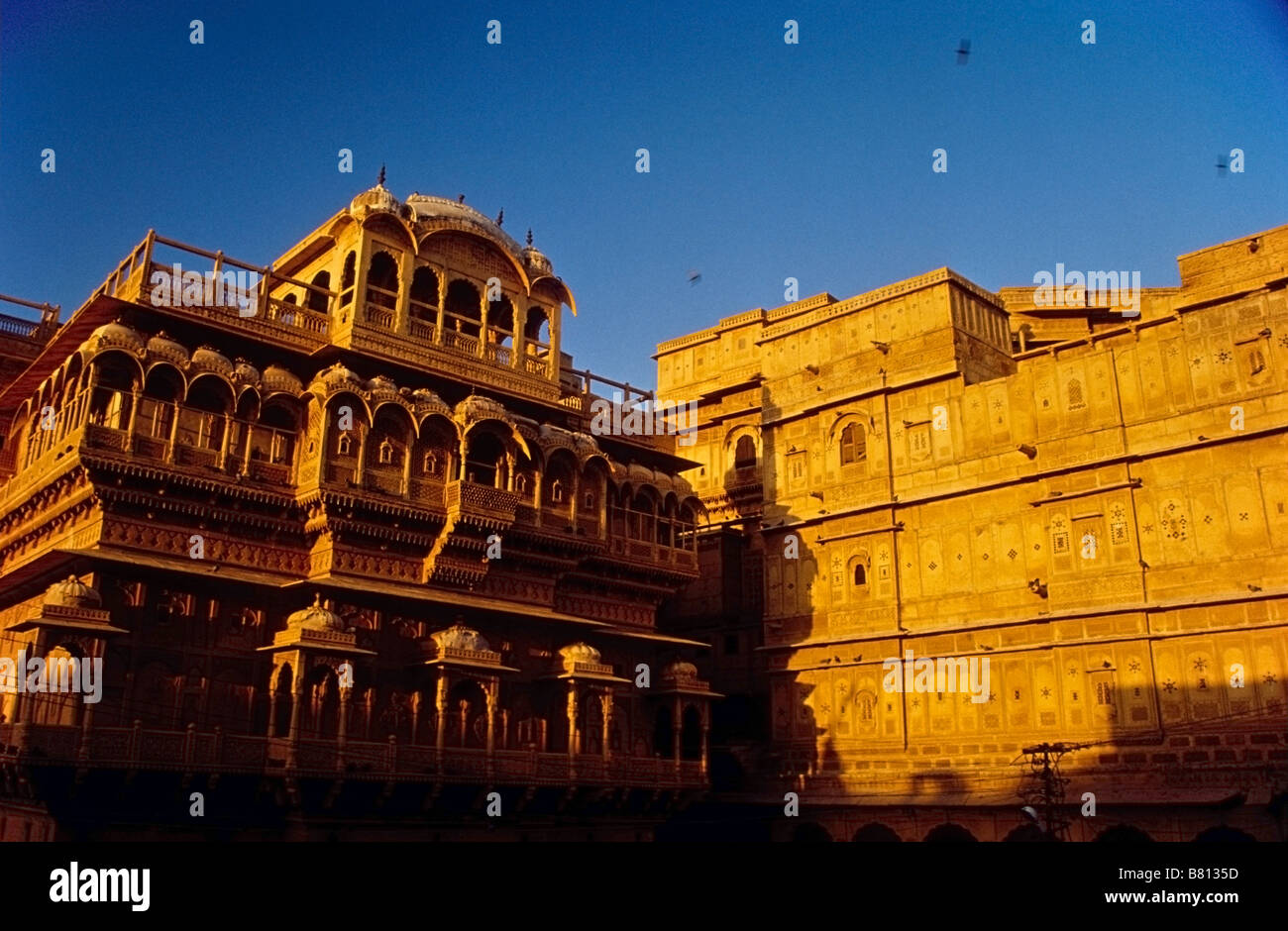 The Raj Mahal, the royal palace, inside Jaisalmer Fort, Rajasthan Stock ...