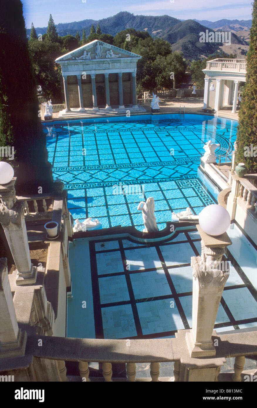 Roman pool at Hearst Castle, San Simeon, California coast Stock Photo ...