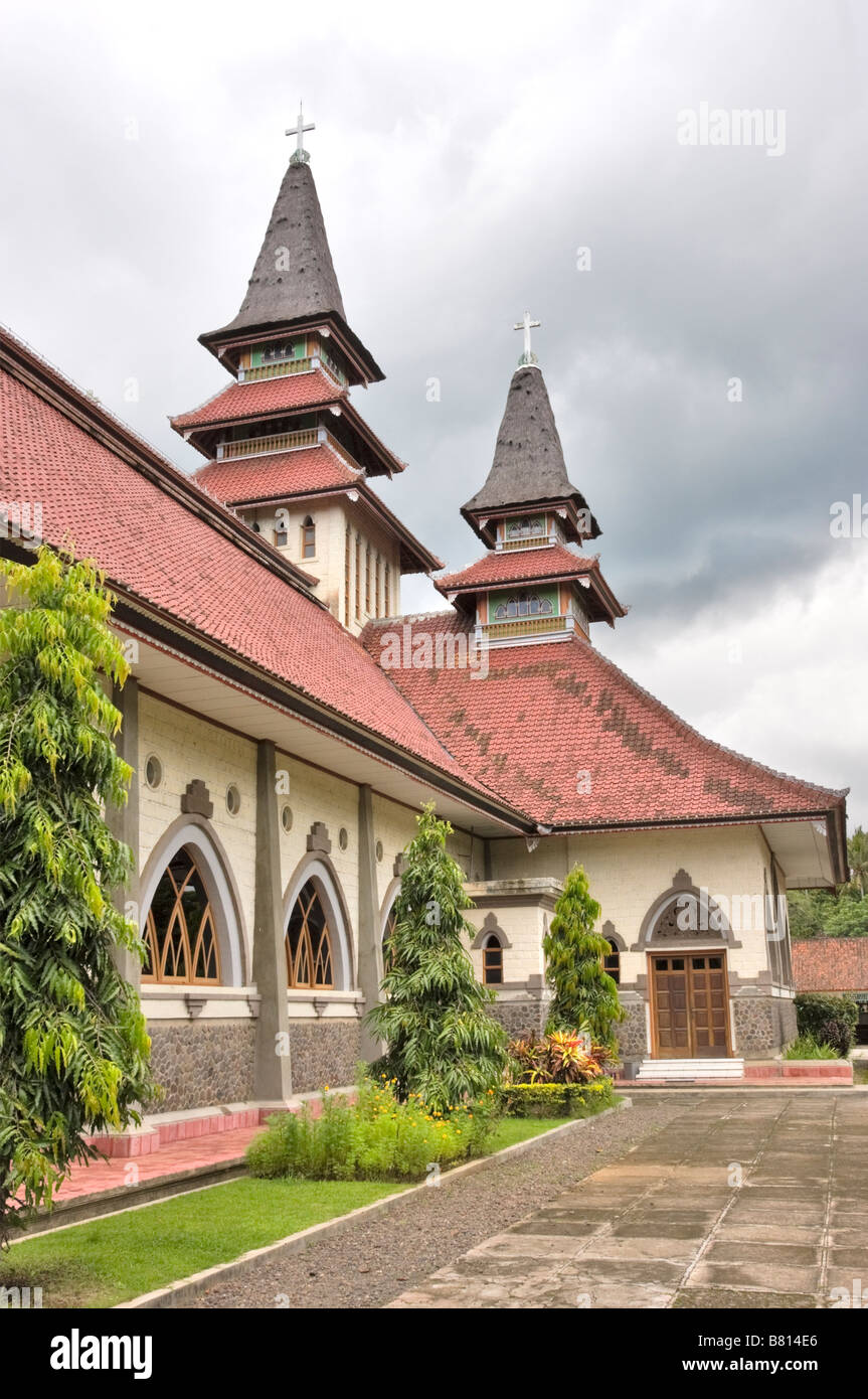 Unusual blending of Christian and Balinese architecture at the Roman ...