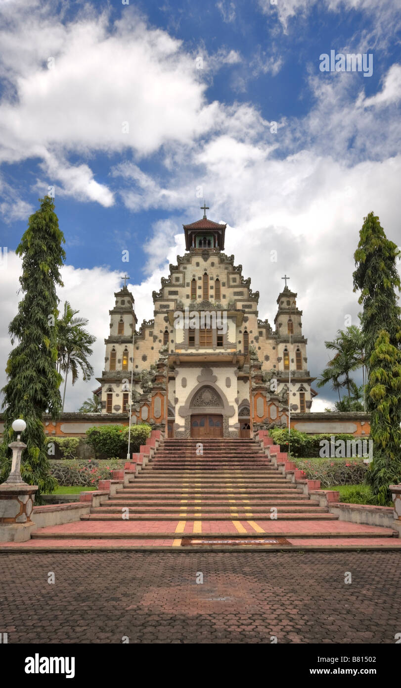 Unusual blending of Christian and Balinese architecture at the Roman ...