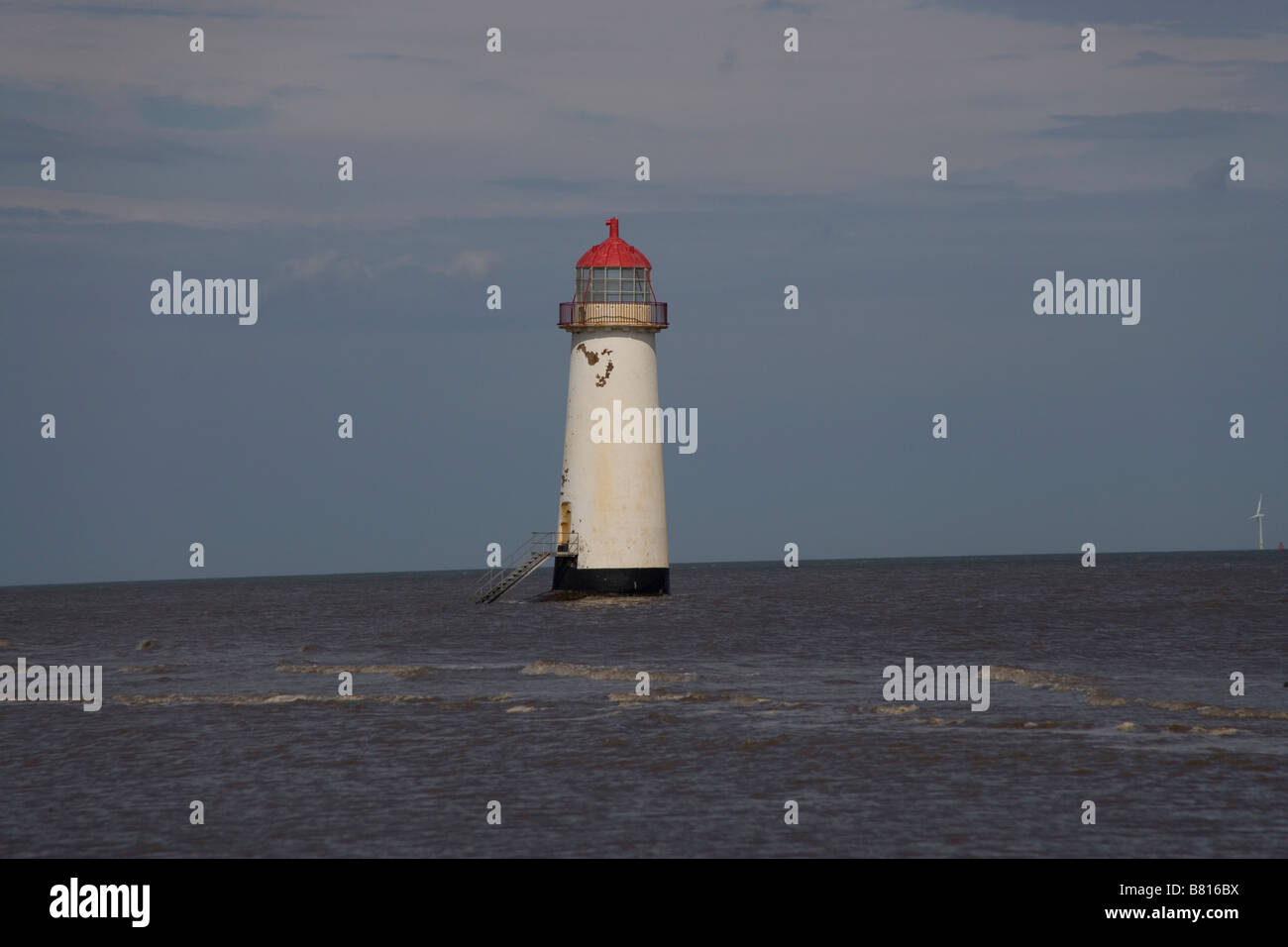 Talacre beach and the Point of Ayr lighthouse on the Dee Estuary in ...