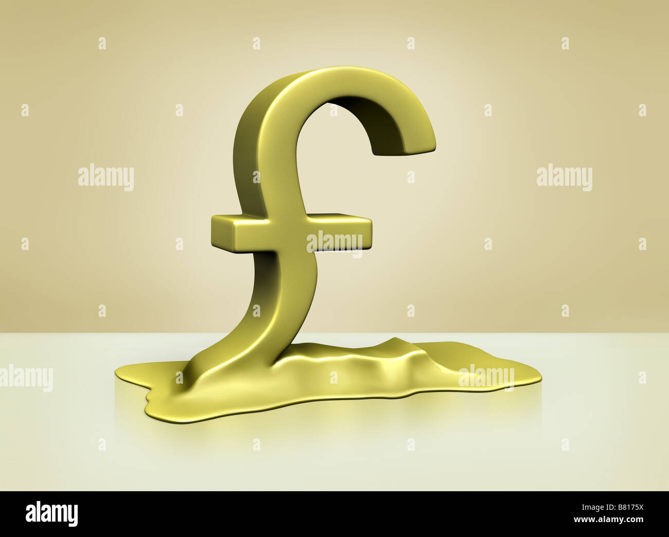 melting pound sign Stock Photo - Alamy