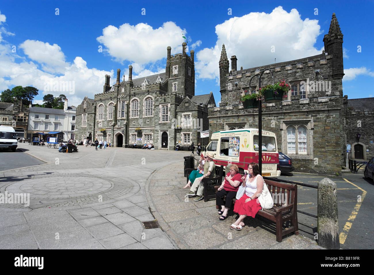 Bedford Square and the Town Hall Tavistock Devon England United Kingdom ...