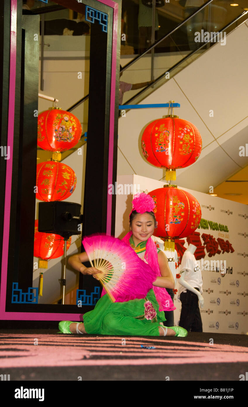 Chinese dancer performing at Chinese New Year show in Bangkok Thailand ...