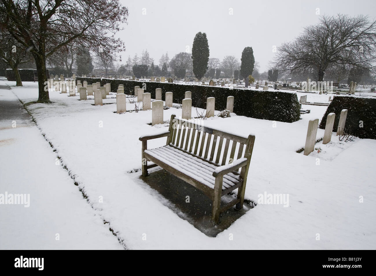 Snow quiet silence Cambridge CWGC Commonwealth War Graves Commission ...
