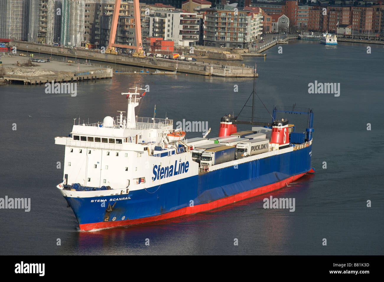 A Stena line cargo ferry in Gothenburg port, Swedenferry Stock Photo ...