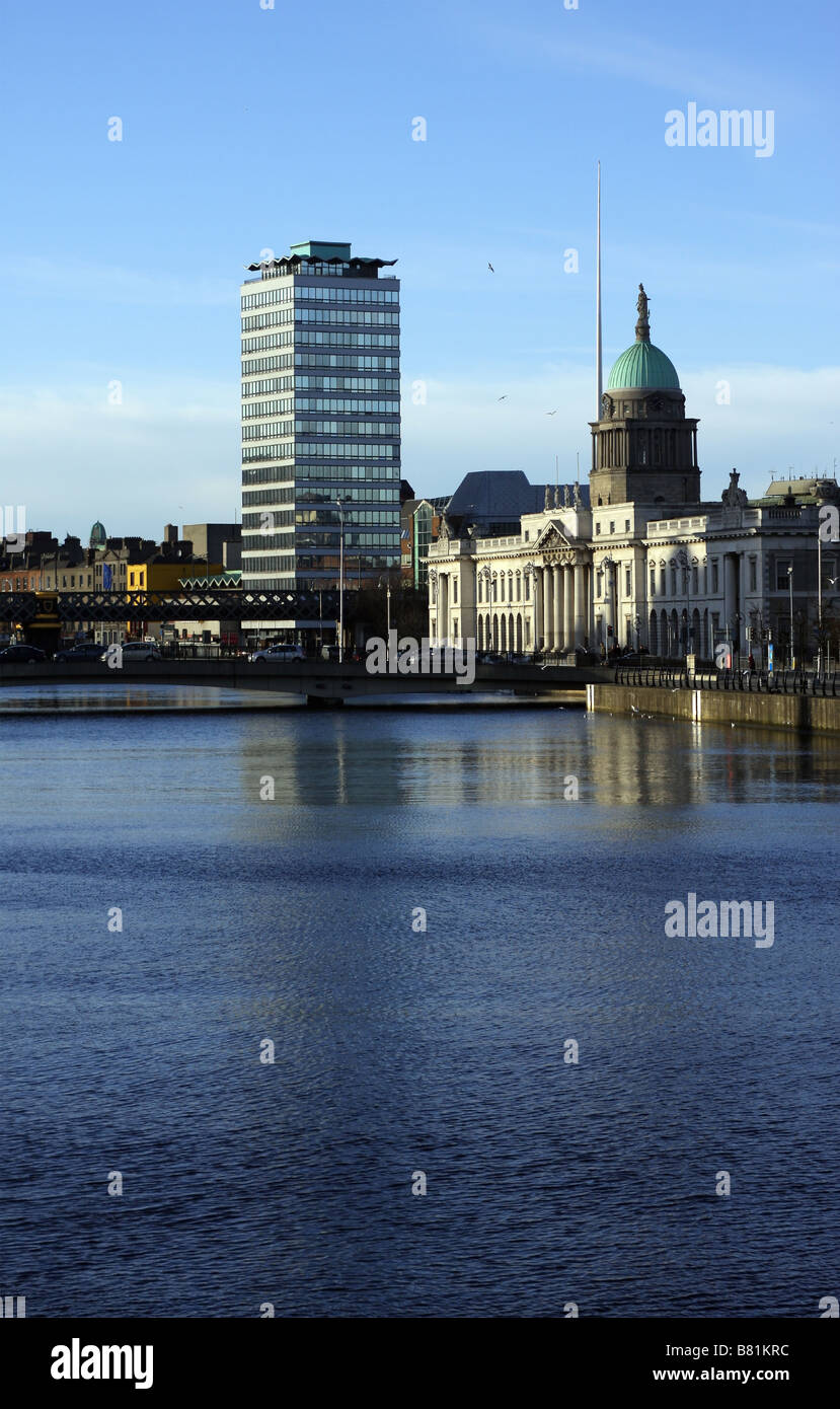Dublin City Centre, Custom House and Liberty Hall buildings on the ...