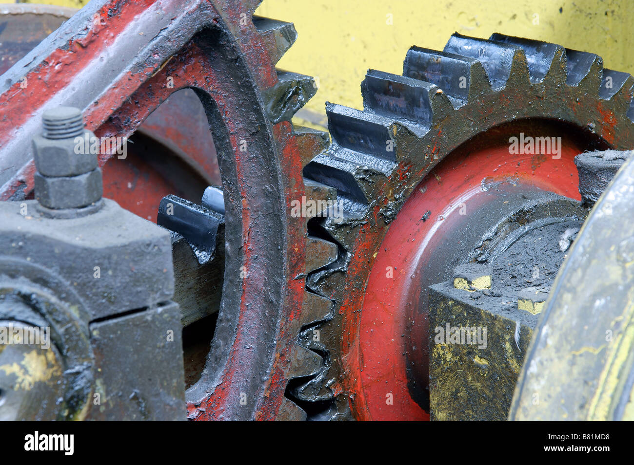 Gears rotate mechanism metal metallic motion part Stock Photo - Alamy