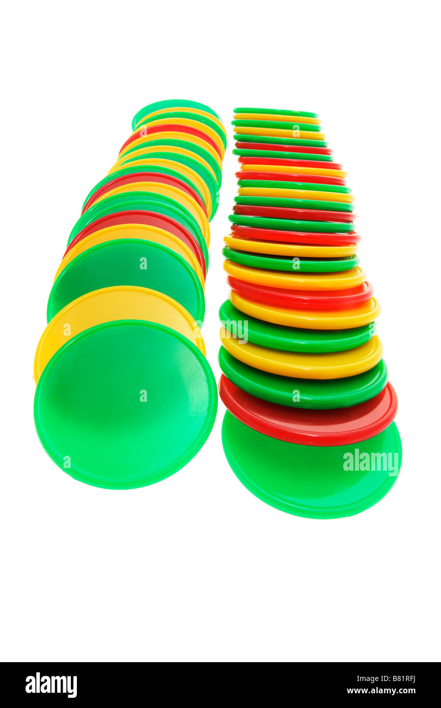 Rows of Game Chips Stock Photo - Alamy