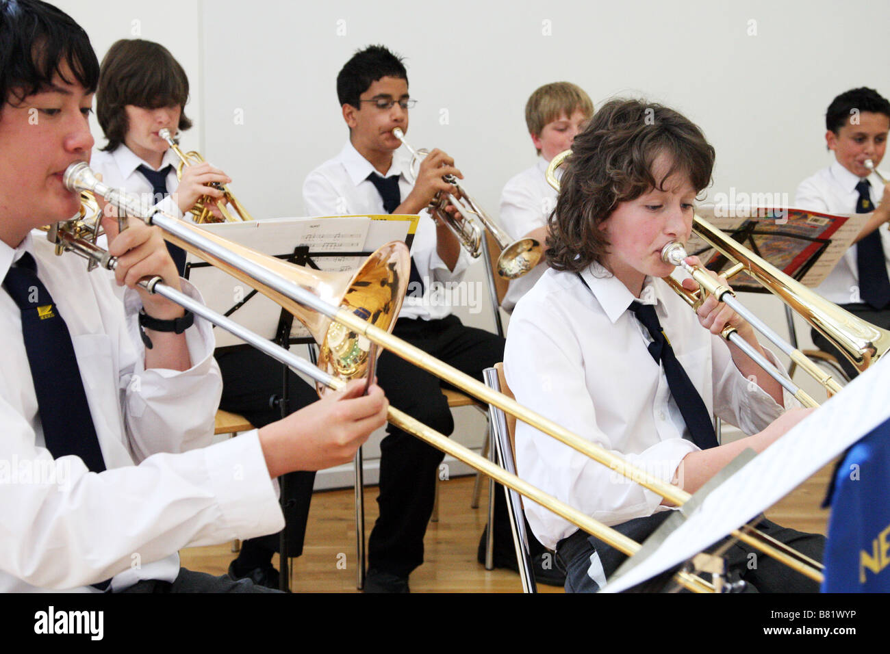 School students playing in a brass band Stock Photo - Alamy