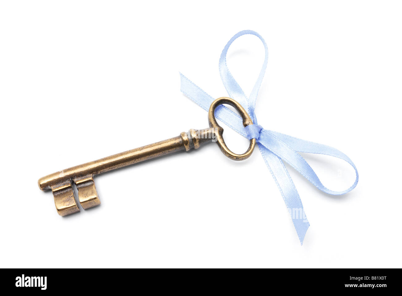 Skeleton Key with Ribbon Stock Photo - Alamy