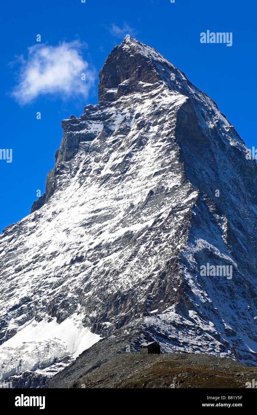 Mt Matterhorn, view at the Hoernligrat, Zermatt, Valais, Switzerland ...