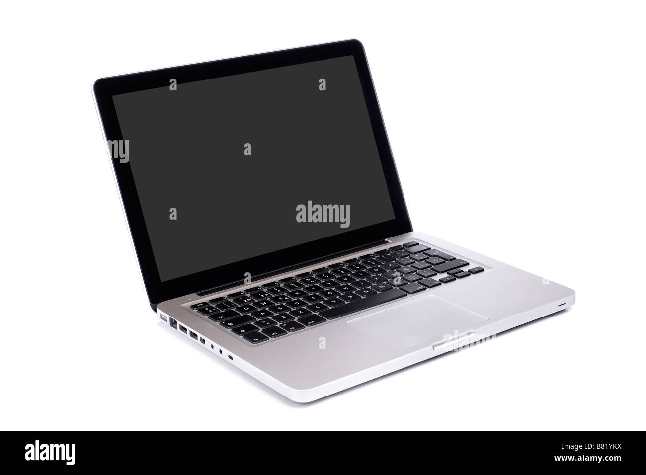 Modern and stylish laptop computer isolated on a white background Stock ...