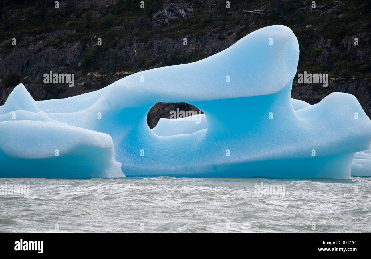 Weathered Iceberg on Lago Grey Stock Photo - Alamy