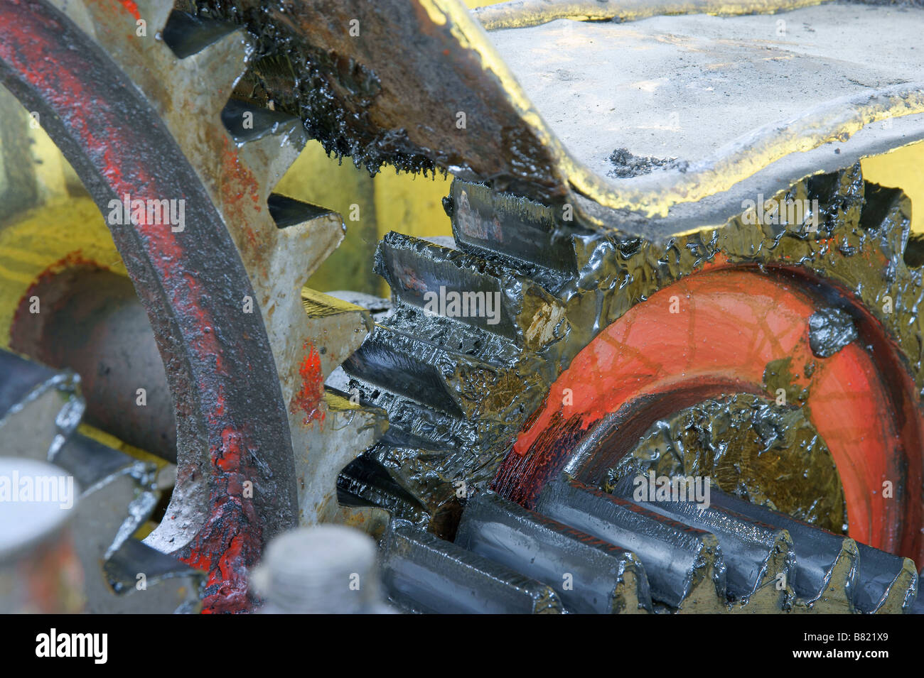 Gears rotate mechanism metal metallic motion part Stock Photo - Alamy