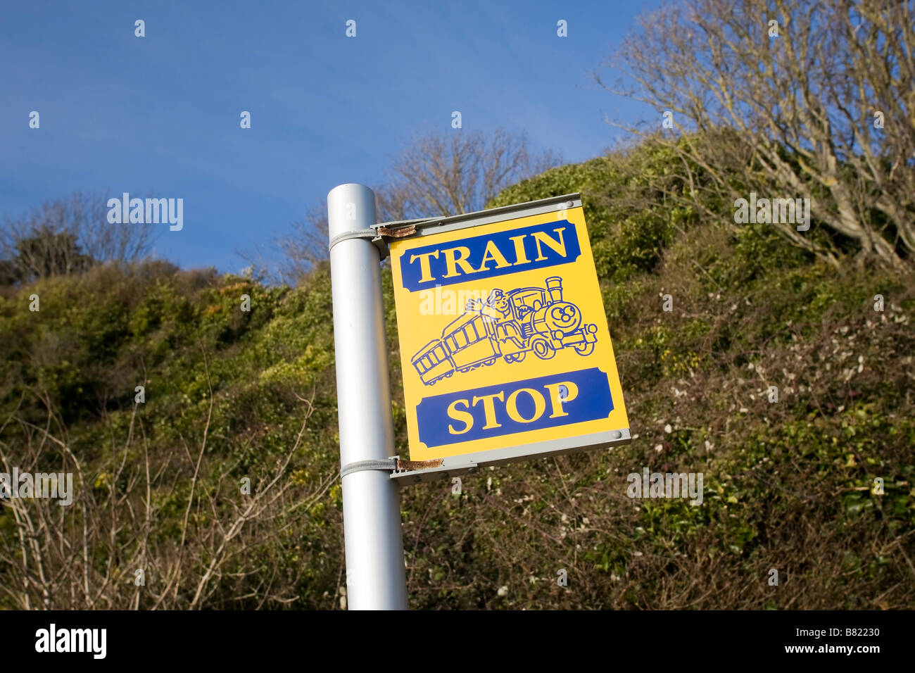 Stop train sign hi-res stock photography and images - Alamy