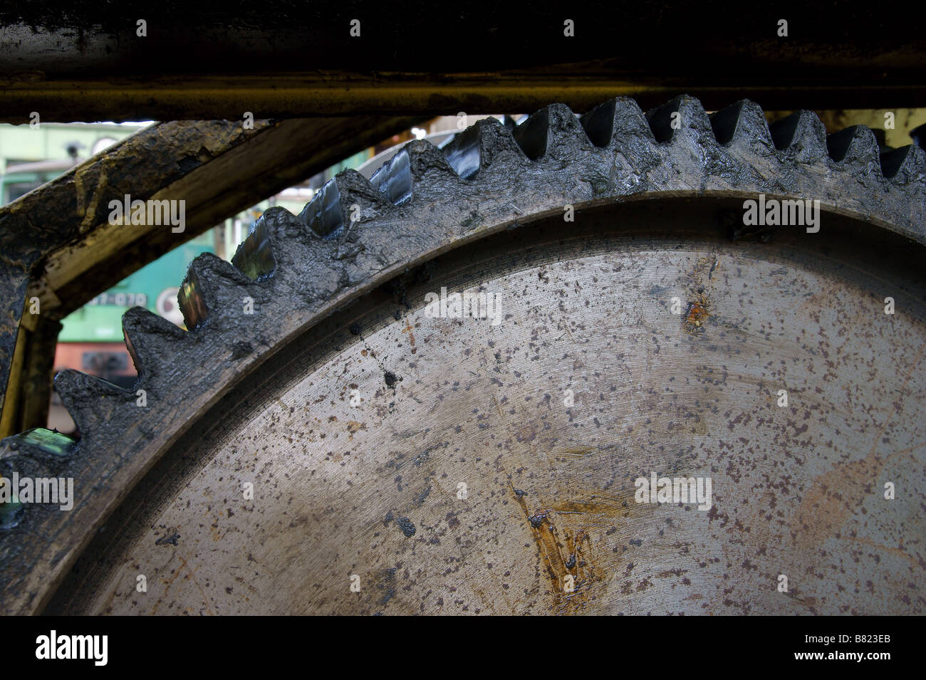 Gears rotate mechanism metal metallic motion part Stock Photo - Alamy