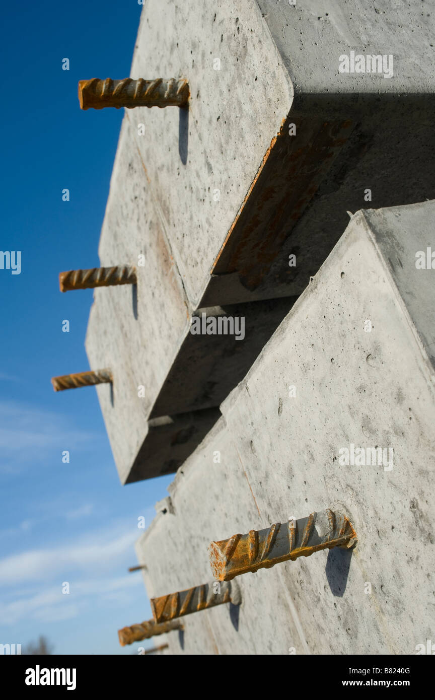Steel reinforced concrete blocks for the construction industry Stock ...