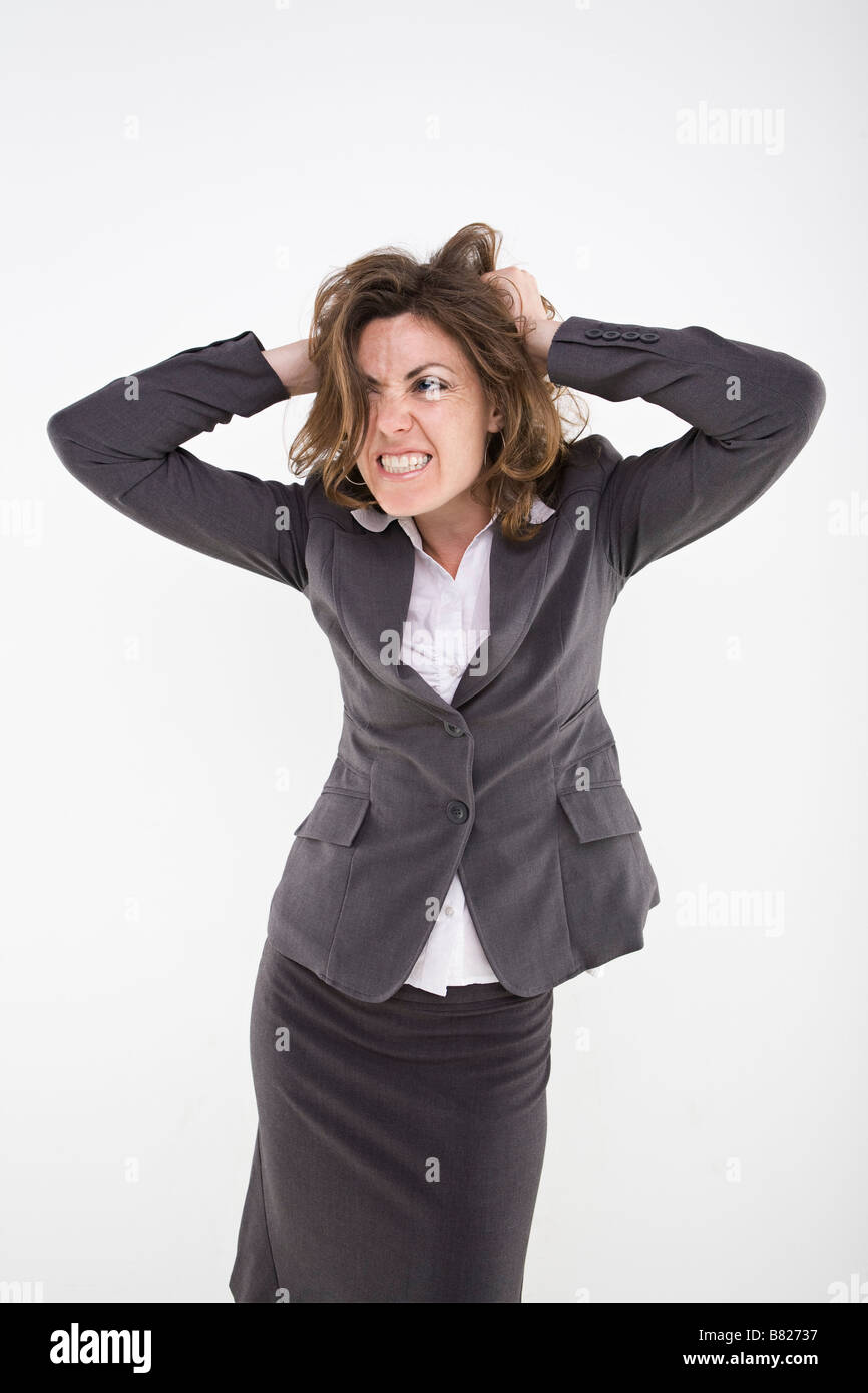 Frustrated business woman Stock Photo - Alamy